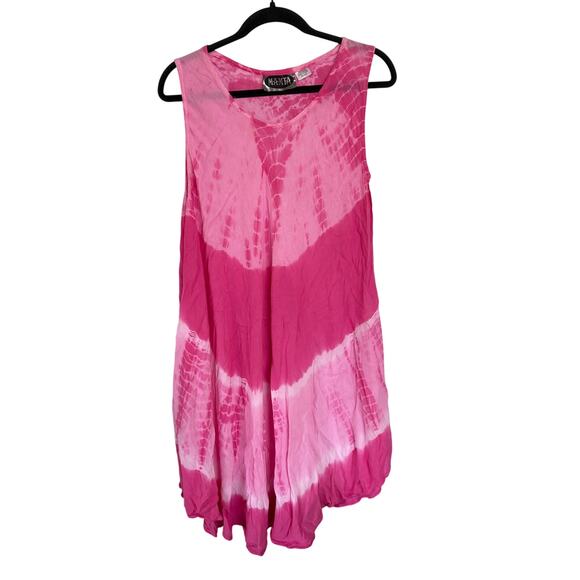 Unlisted | Dresses | Hippie Bohemian Hot Pink Dress Beach Vacation Tie ...